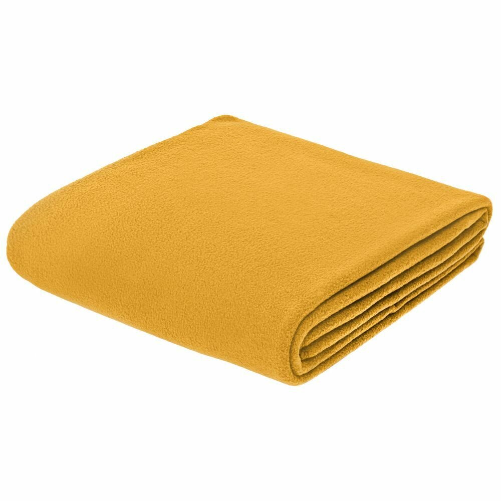 Флисовый плед Warm&Peace, желтый, 100х140 см
