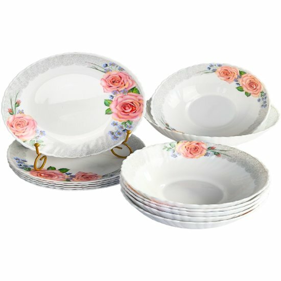 Столовый набор Jewel Розель 13 предметов, на 6 персон, стеклокерамика (ПС00110-48)