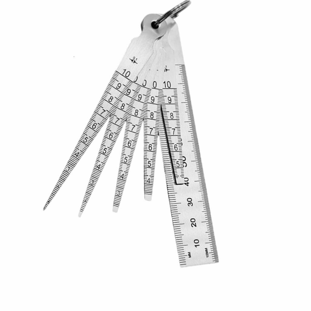 Набор из 6 частей конусной линейки из нержавеющей стали с линейкой зазоров- Линейка зазоров (набор из шести частей 1-10 мм)