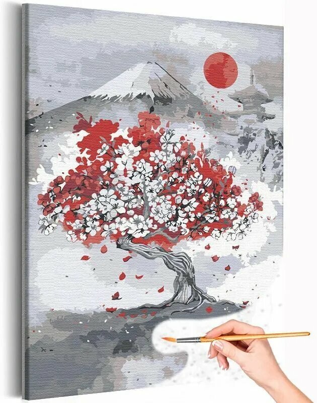 Сакура цветет / Япония Раскраска картина по номерам на холсте 40х60