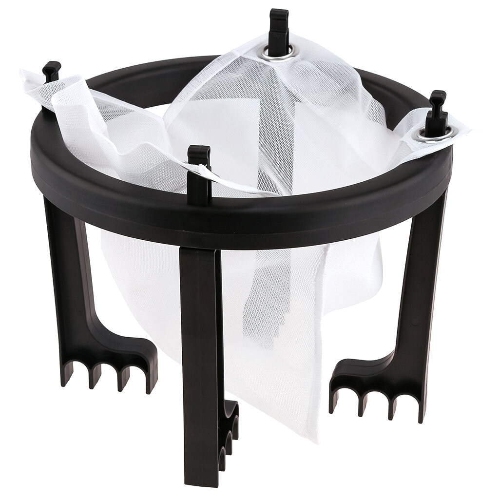 Комплект для процеживания КНР "Марья", сито-сетка, 26х25 см, полиэстер, каркас, диаметр 25х21 см, разборный, пластик матовый, цвет черный, в цветной коробке, подходит для кастрюль с диаметром 24 см и более (FH224904)