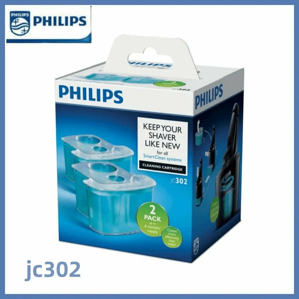 Картридж для бритв Philips JC302/50 с чистящей жидкостью, 2 шт