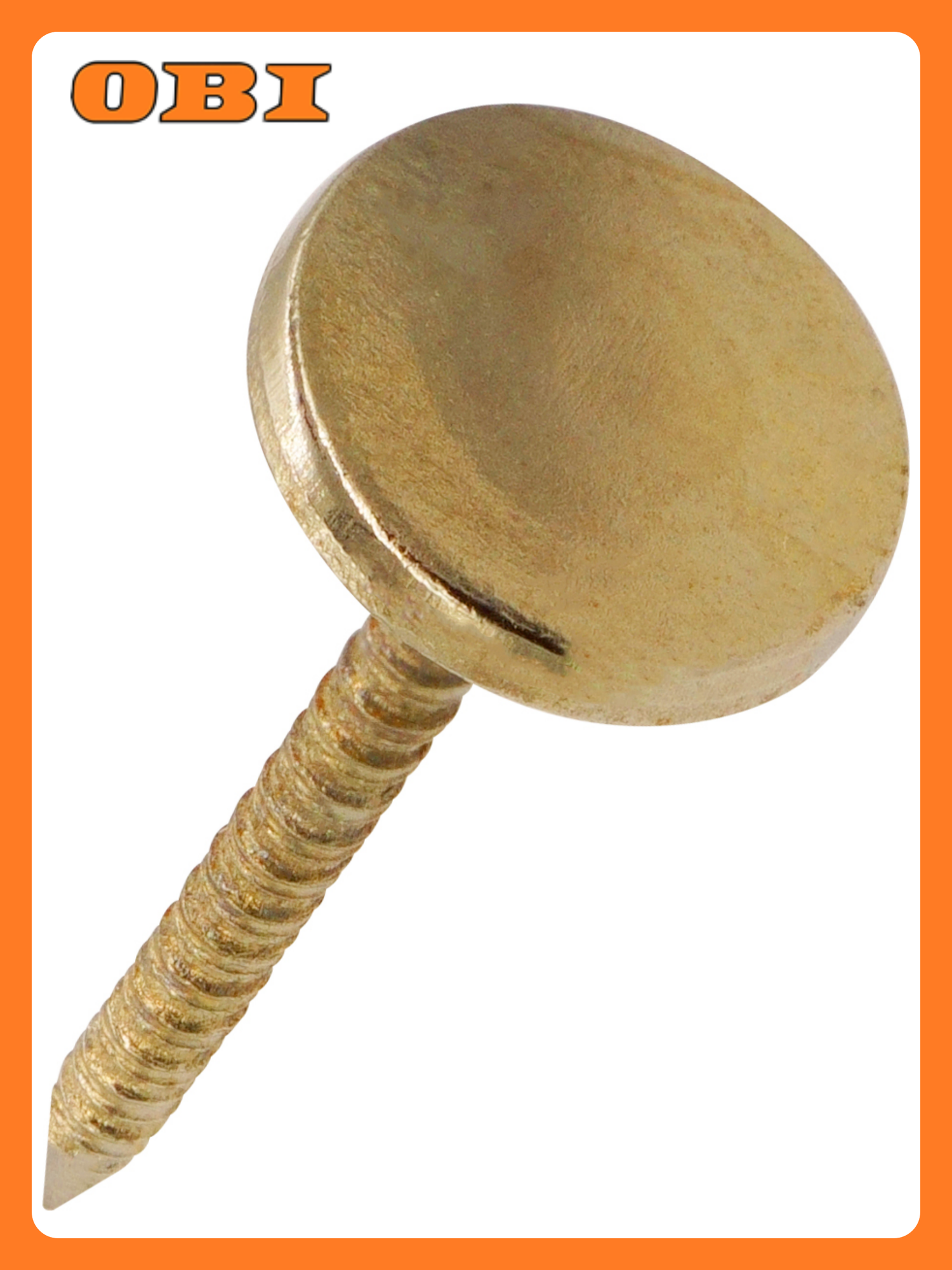 Гвоздь мебельный 14F, шляпка D14мм, L30мм, золото европартнер 20 шт