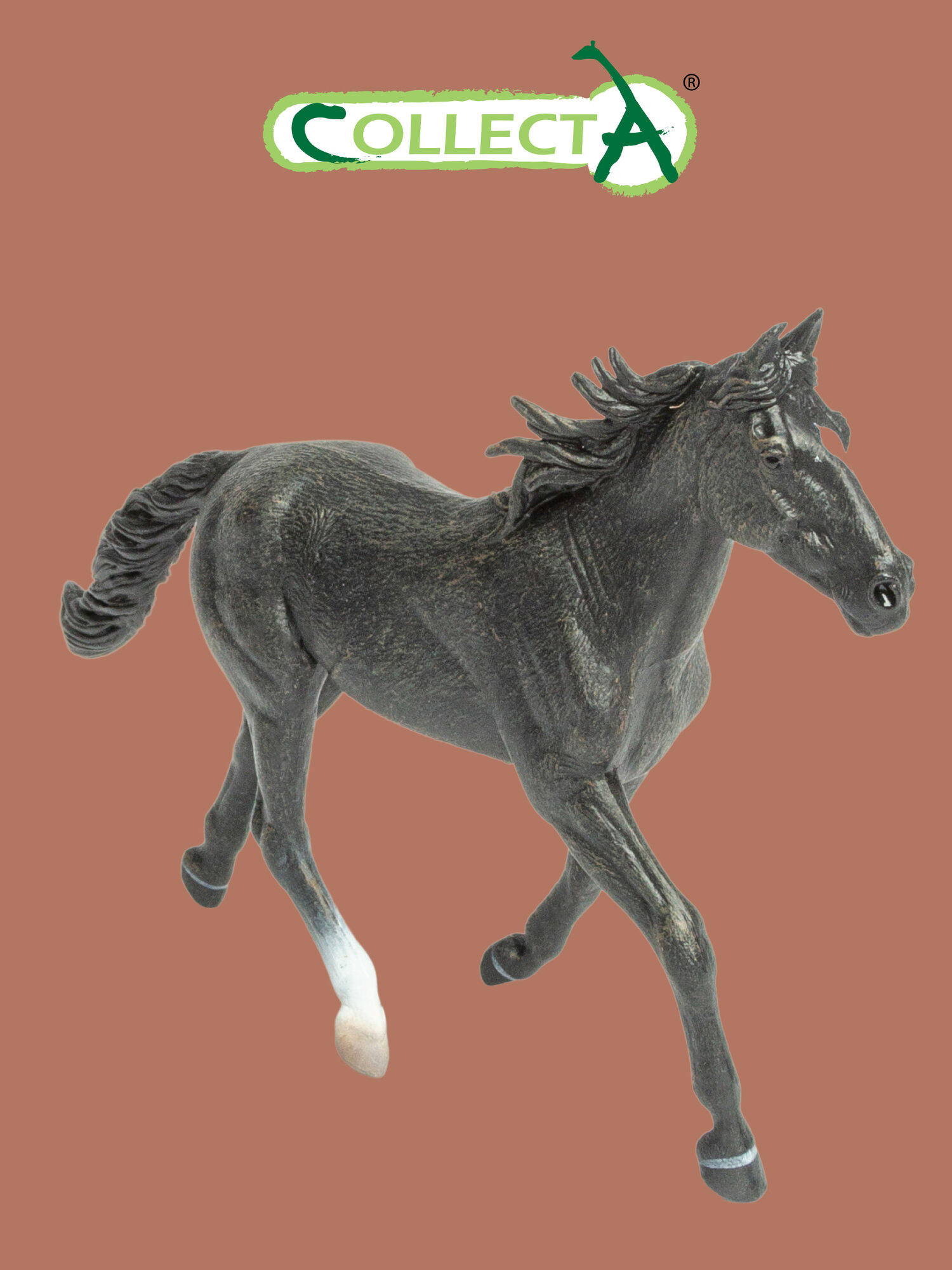 Фигурка животного Collecta Лошадь Стандартбредный гнедой жеребец чёрный, 88645b