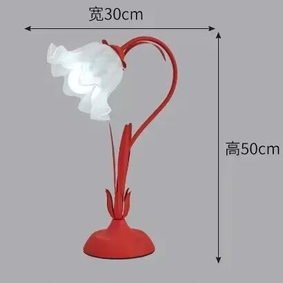 Ретро настольная лампа французский романтический стиль для спальни с цветочным абажуром