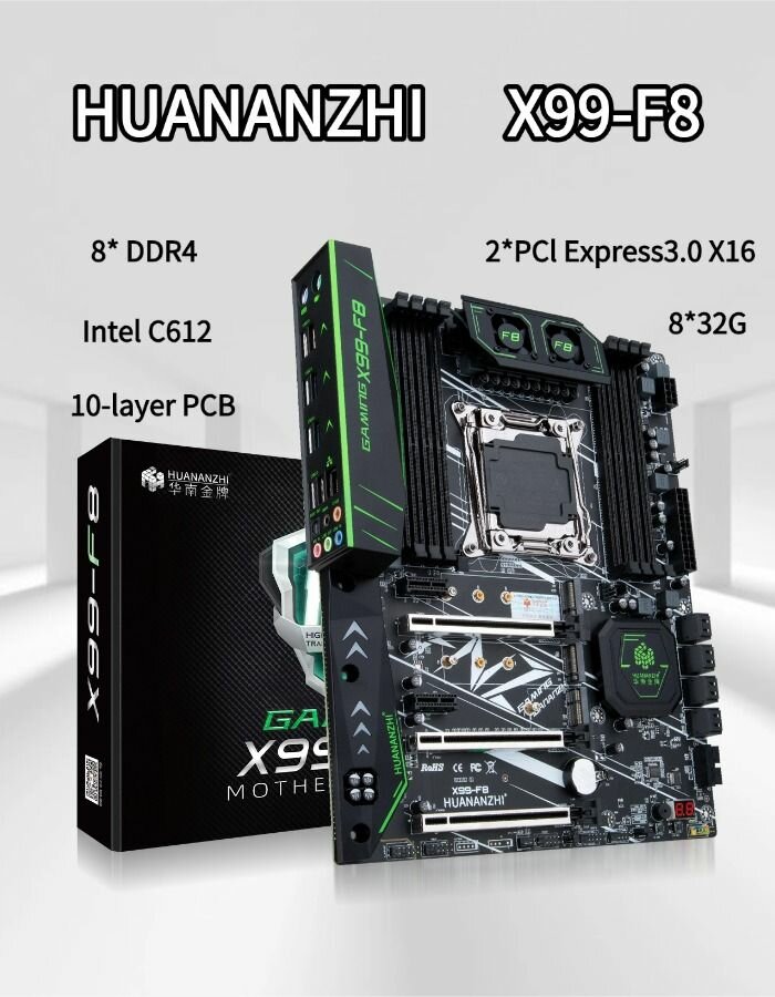 Южнокитайская золотая медаль X99 Материнская плата CPU Bundle Multi-Game Rendering Studio Server Настольный компьютер X99-F8