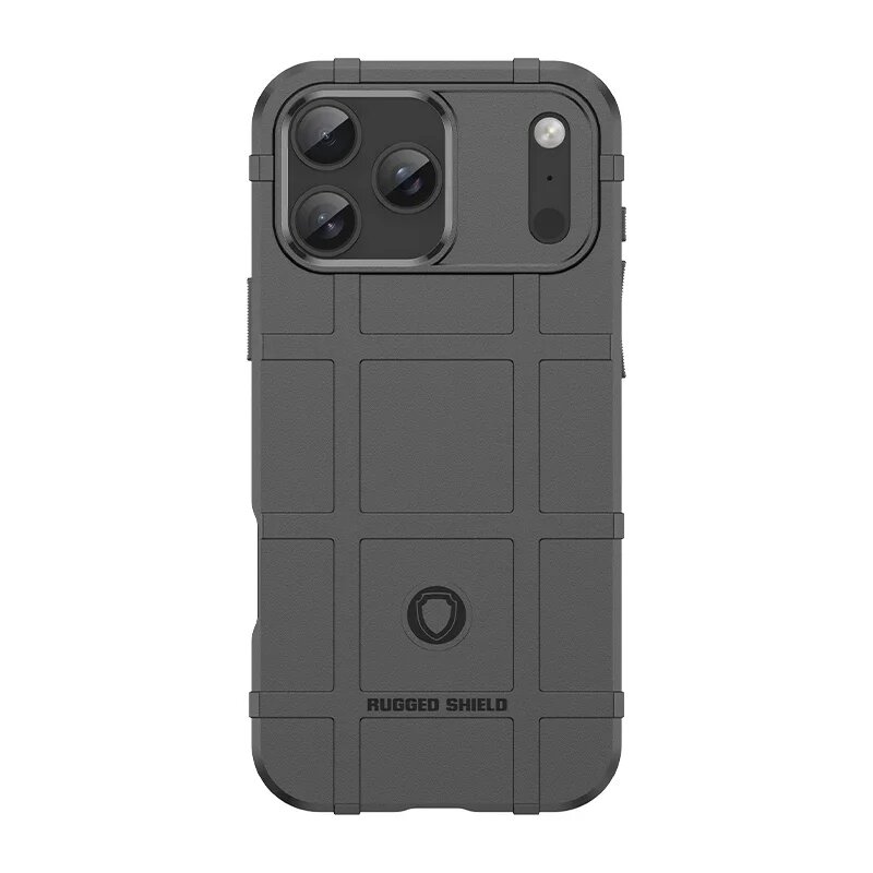 Серый противоударный чехол Rugged Shield для iPhone 17
