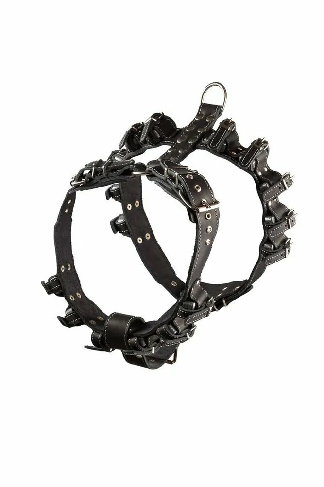 Шлейка для собак/ шлейка кожаная с утяжелителями (грузами) CHOKERZ