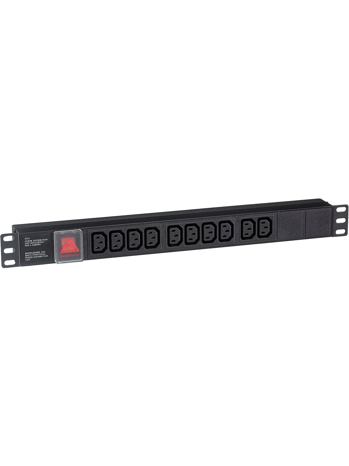 Блок розеток Exegate ServerPro PDU-19H001 Al-10C13-C14-SW 10 розеток, Алюминий, Черный