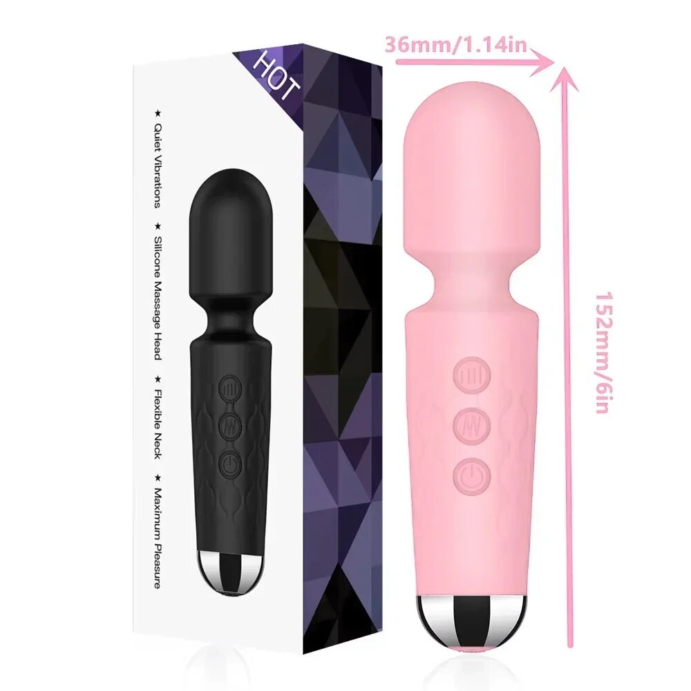 20 Speeds Мощный AV-вибратор для женщин, сосок G-точка, стимулятор Clitoris Magic-Wand Дилдо, женская мастурбация, взрос