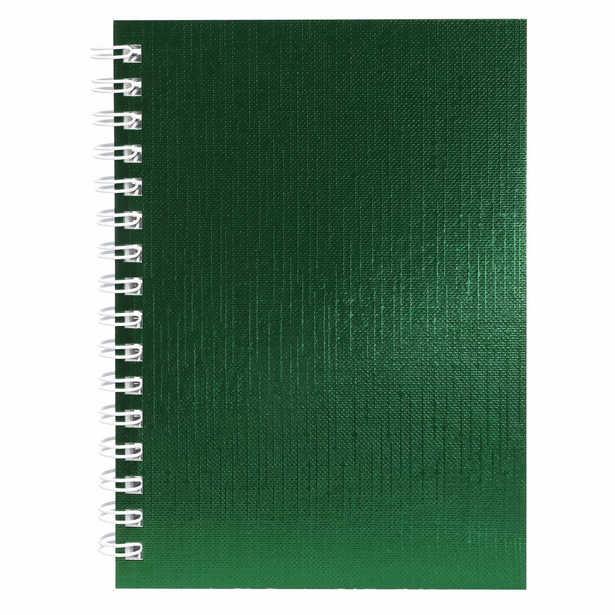 Блокнот малый формат А6, 80 л, гребень, бумвинил "METALLIC", клетка, HATBER, зеленый, 086313, 80ЗК6 (80ЗК6бвВ1гр)