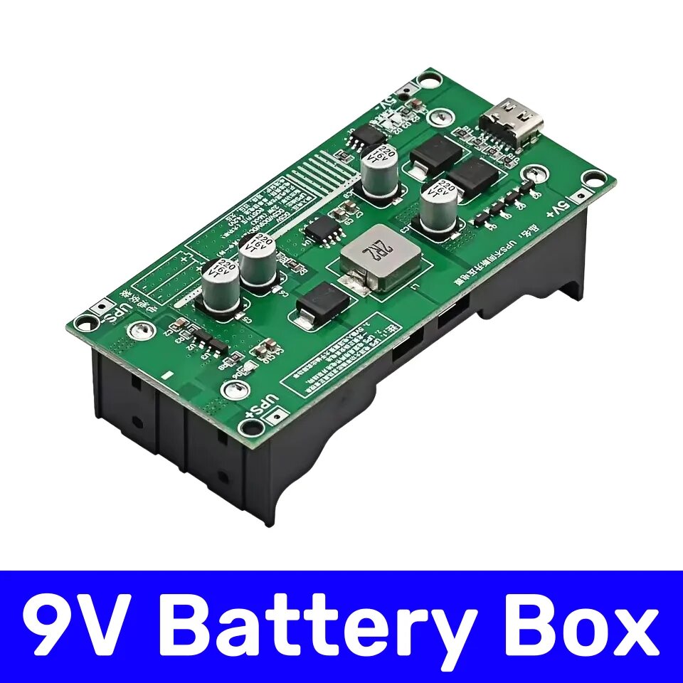 Модуль зарядного устройства Type-C 18650 UPS 5В 9В 12В 9V Battery Box