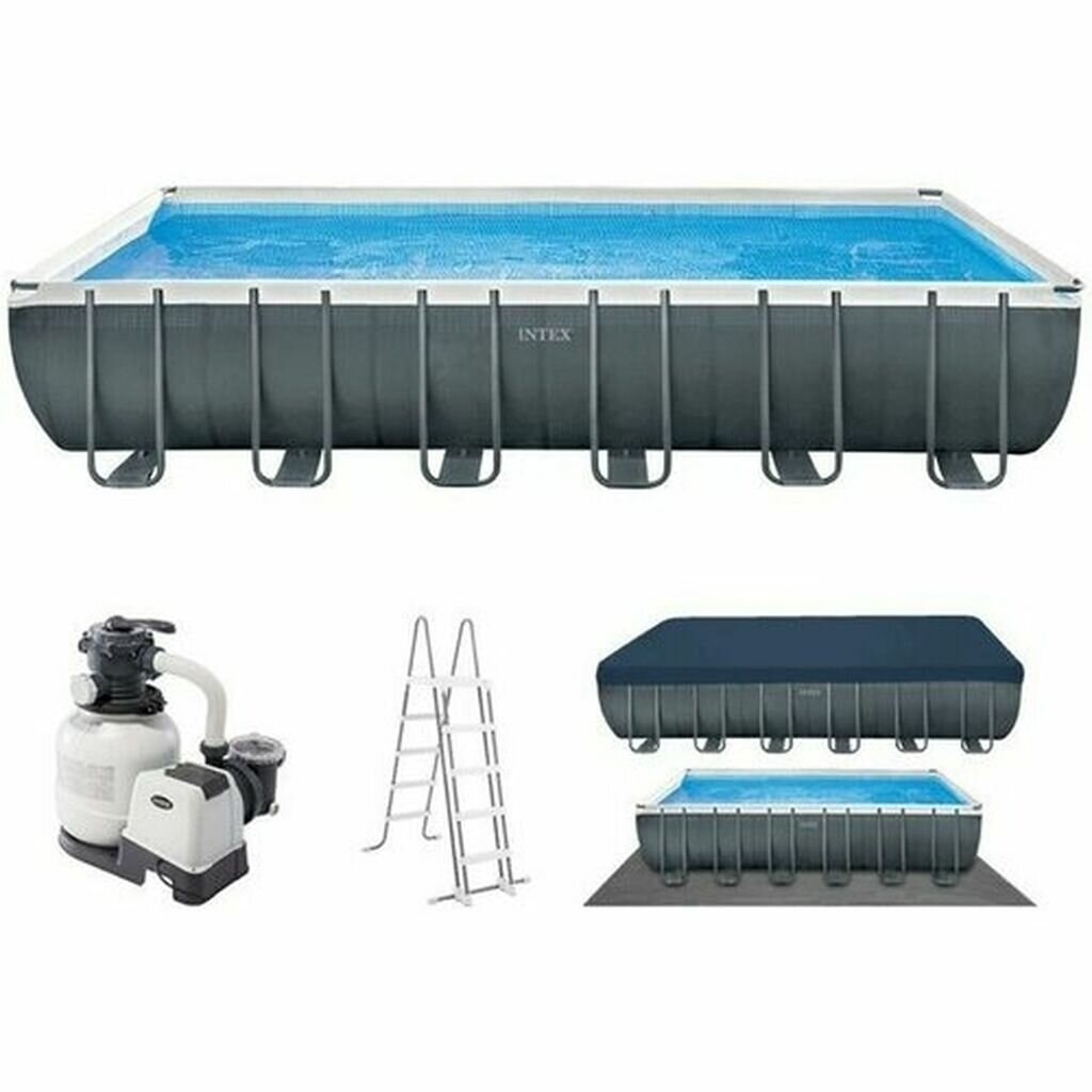 Каркасный бассейн 732Х366Х132см Intex 26364 Ultra XTR Frame. В комплекте фильтр-насос, лестница, тент, подстилка.
