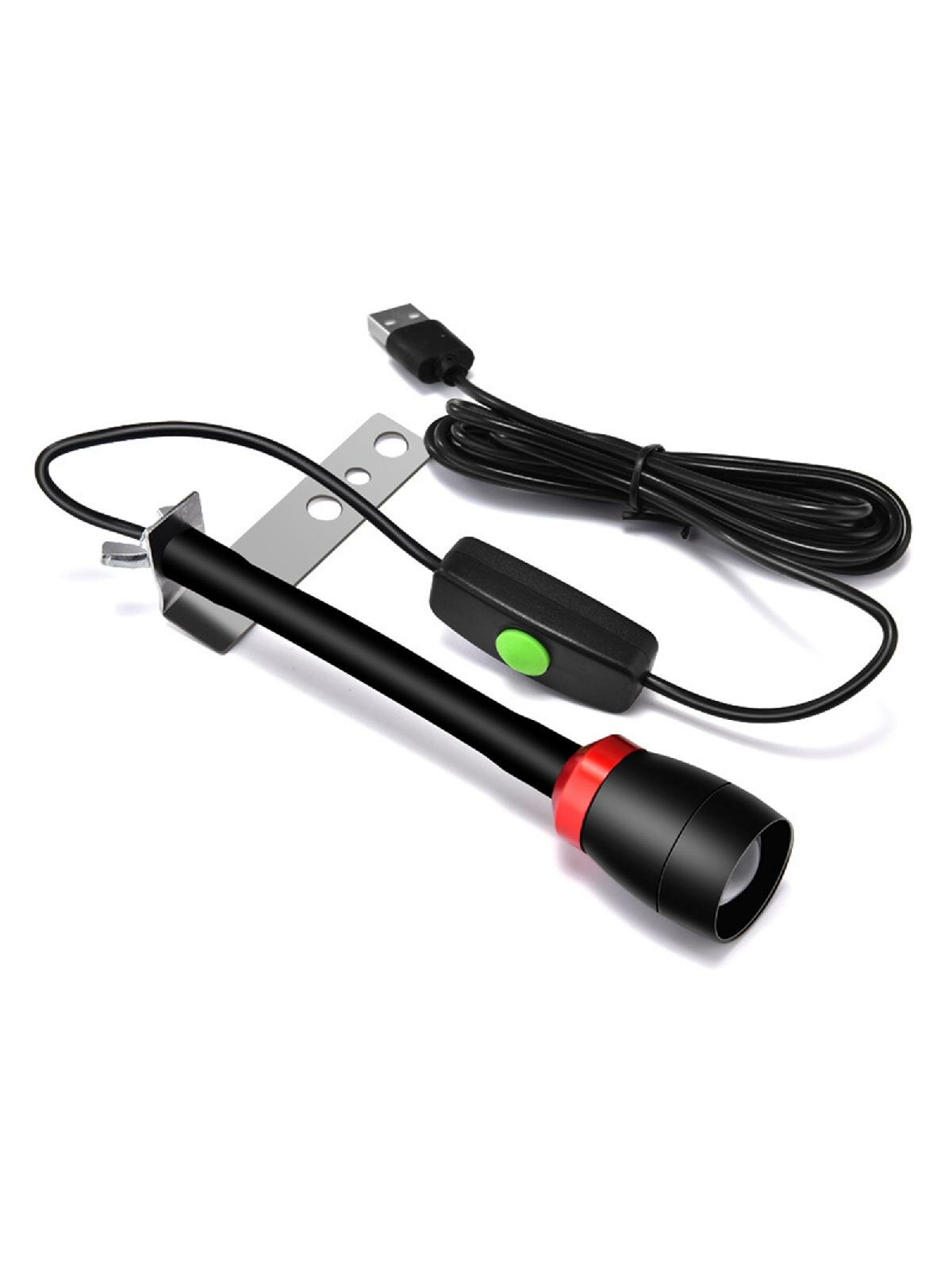 Алюминиевый фонарь для ночной рыбалки Рыболовный аксессуар с питанием от USB-порта