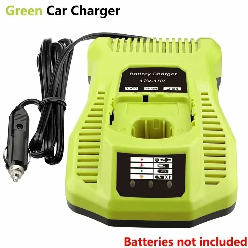 Автомобильное зарядное устройство совместимо с аккумулятором Ryobi 18V Li - ion / NiCd / NiMH с разъемом для зажигания