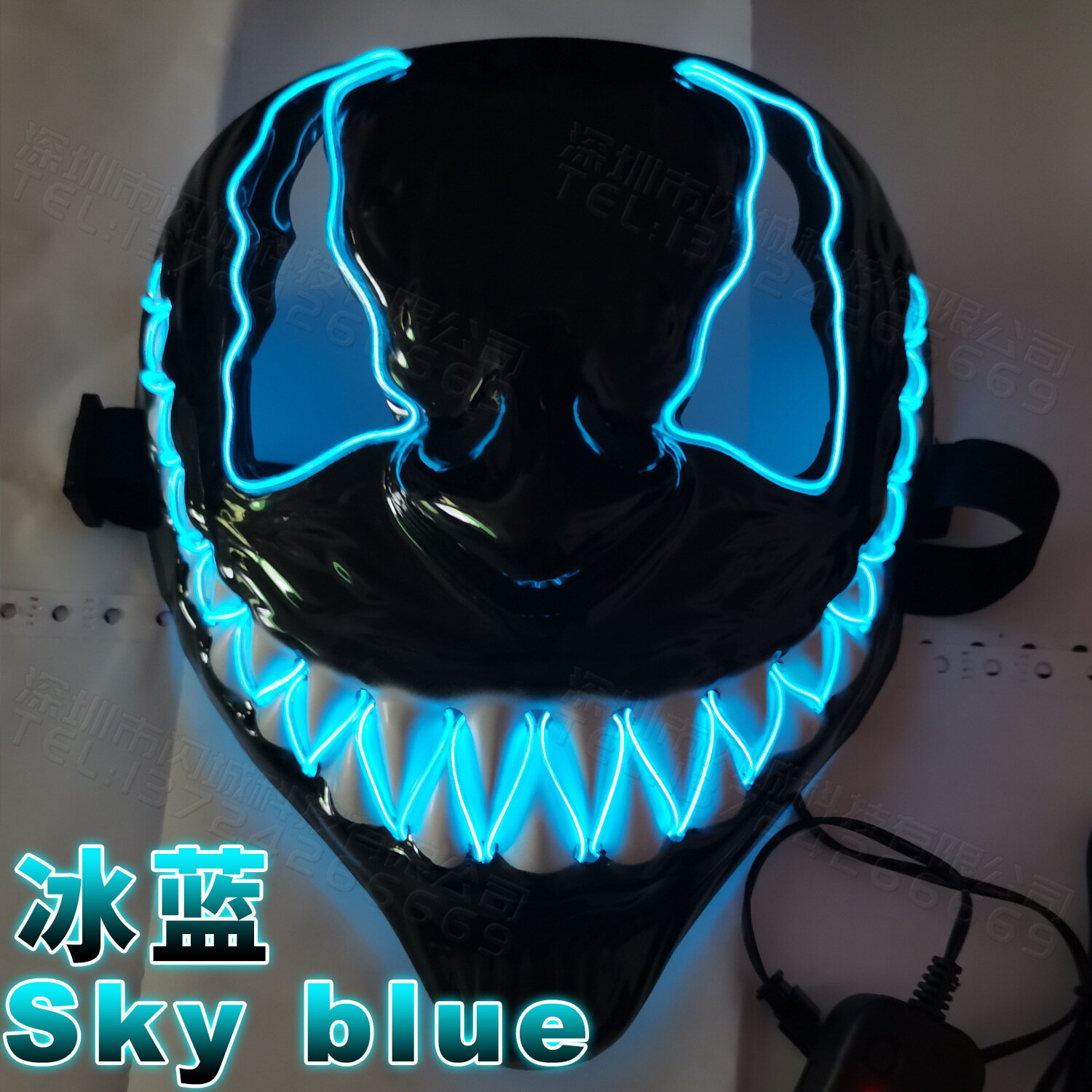 Маска ужасов на Хэллоуин с эффектом свечения яда, забавная полнолицевая маска-реквизит, маска со светодиодной подсветкой в стиле кинофильма.