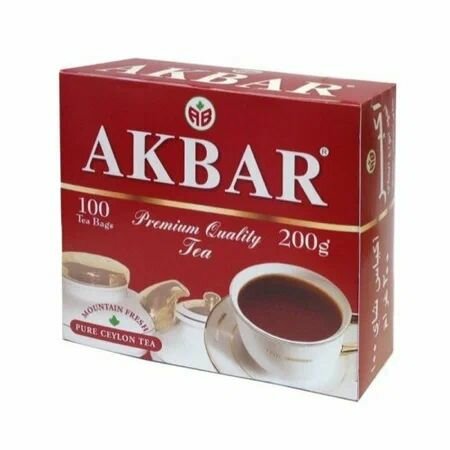 Akbar чай черный, Red&White, 100 пакетиков по 2 гр, 1 уп