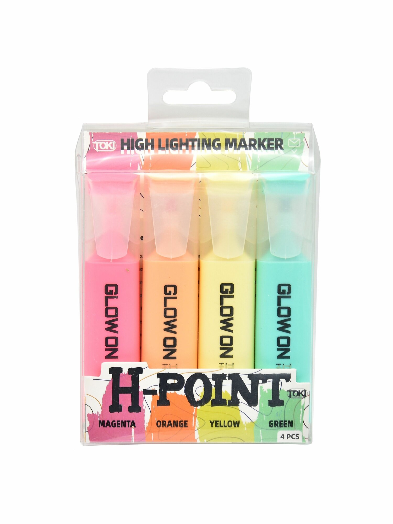 Набор текстовыделителей 4 цвета 1-4мм Пастель скошенный наконечник