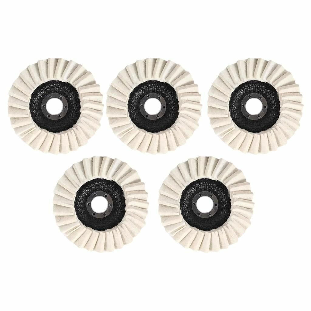 Набор из 5 шерстяных полировальных кругов 125мм диаметром для обработки металлических поверхностей, - Количество