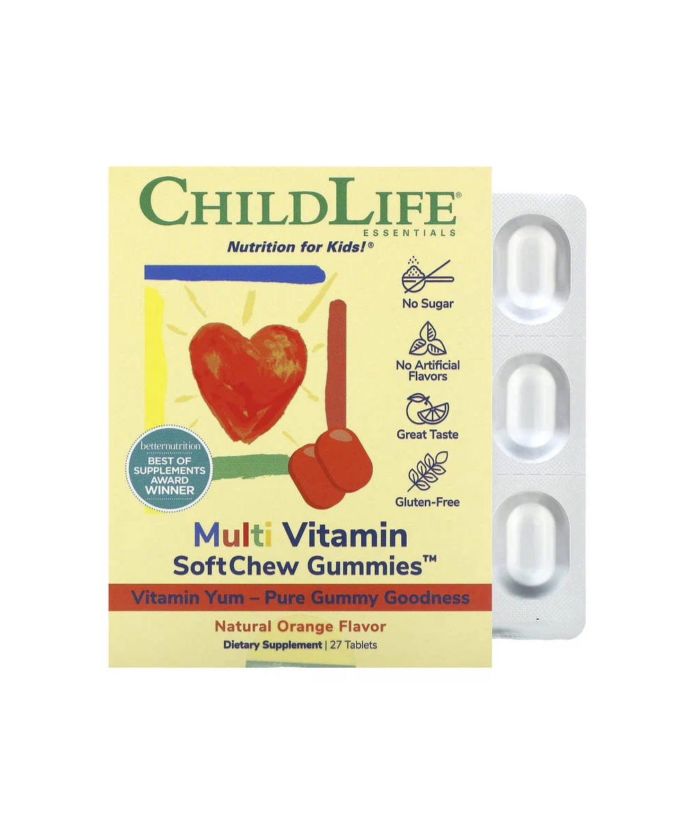 Childlife Multi Vitamin SoftChew, Мультивитаминный комплекс 27 таблеток - вкус Апельсин