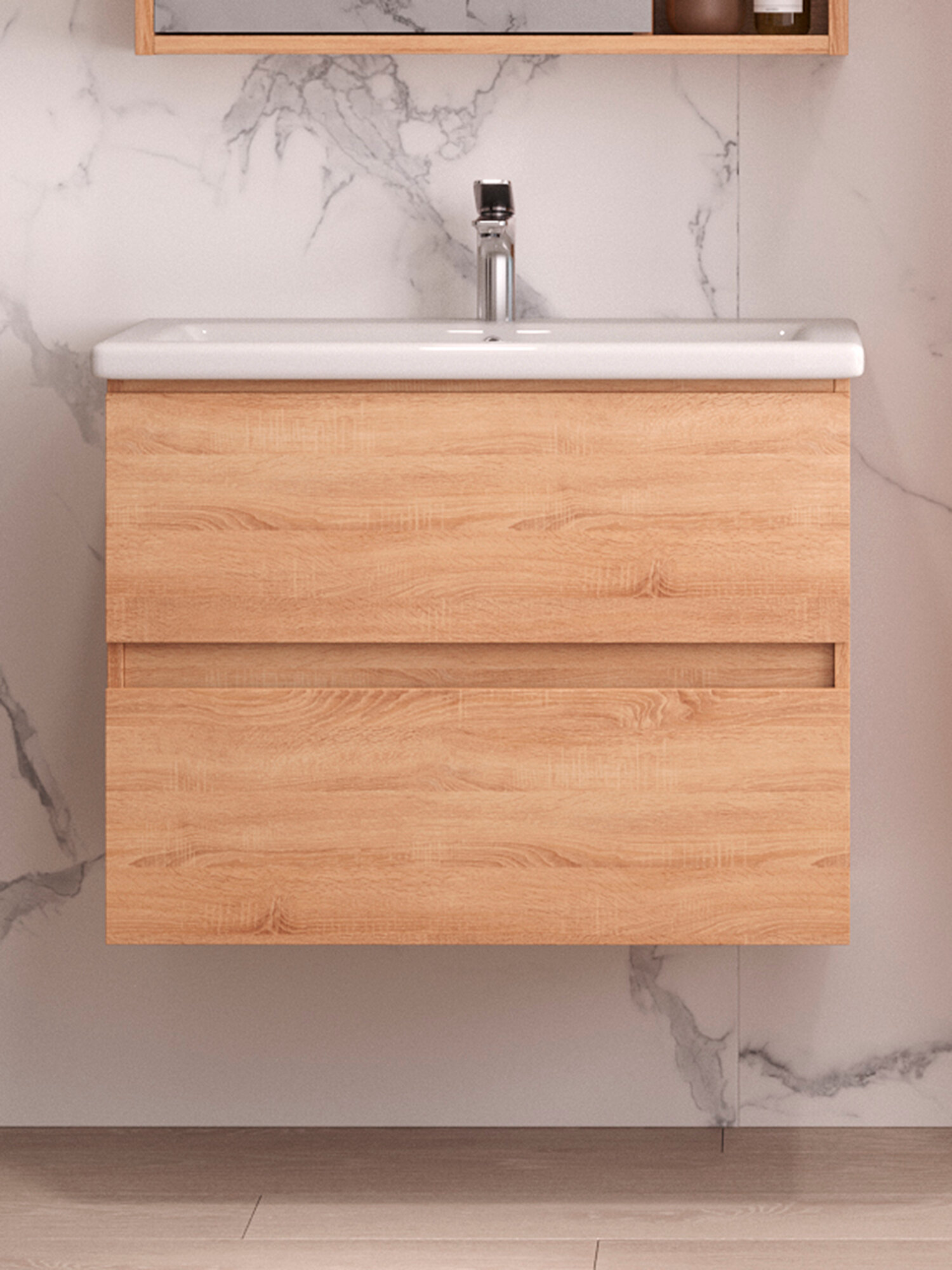 Тумба подвесная SanStar Тоскана 80 с раковиной Como 80 (комплект) для ванной комнаты