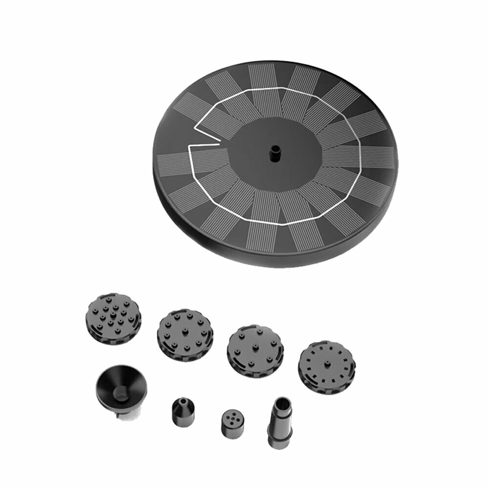 Солнечная фонтанная установка 1.0W 190L/H для открытого бассейна, плавучее, для маленьких садовых бассейнов, парков, ландшафта, мини-фонтан с 6 соплами