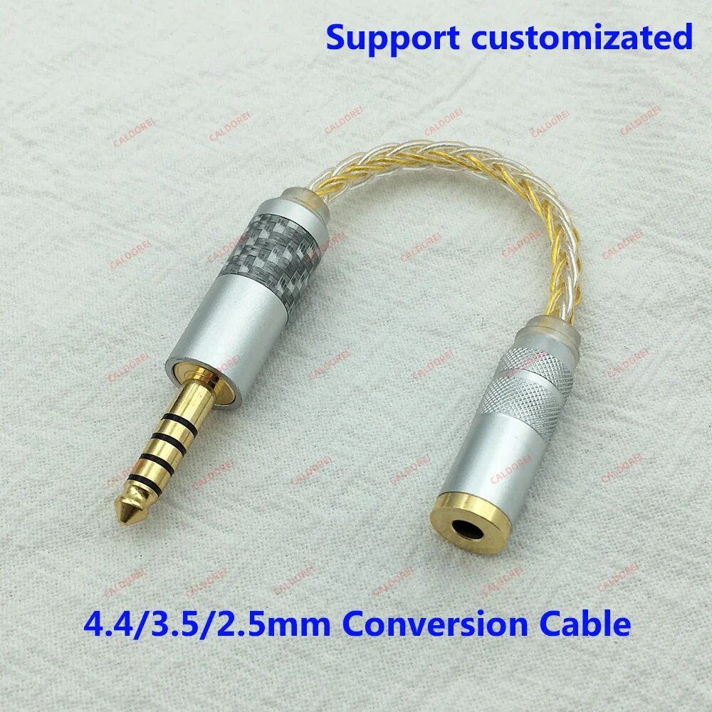 CALDOREI Преобразовательный провод для наушников 2,5 мм 3,5 мм 4,4 мм 6N OCC 8 ядер 3.5Male to 4.4Female