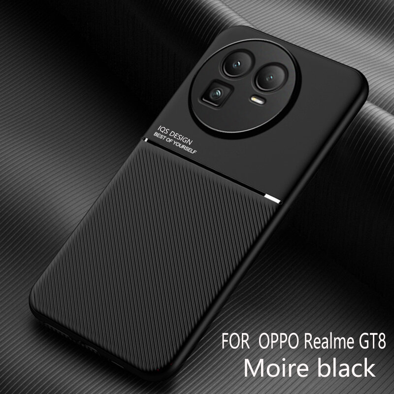 Чехол для Realme GT 8/Реалми GT8, soft touch, накладка, искусственная кожа, поликарбонат (PC), защита камеры, ударопрочный, усиленные углы, realme, Realme GT 8, black,
