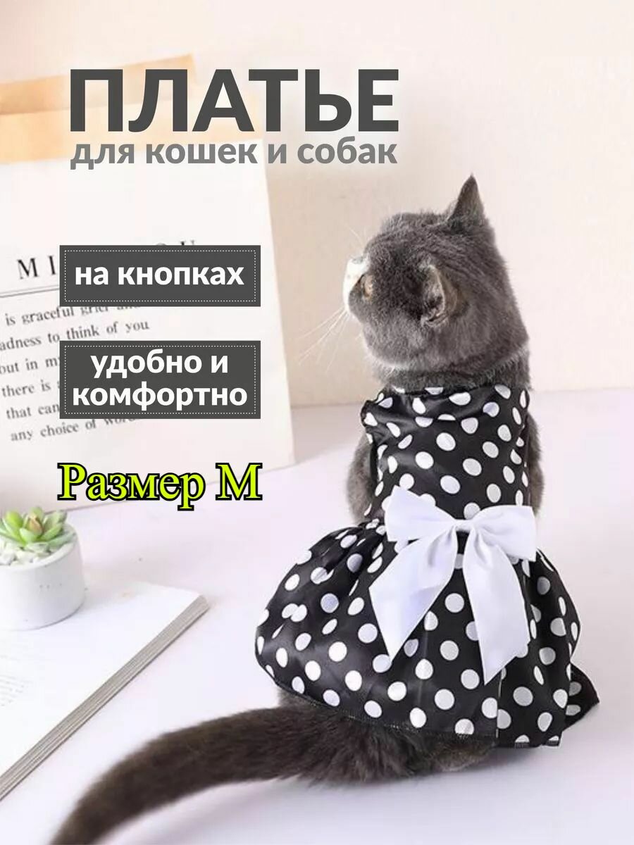 Одежда для маленьких и средних собак и кошек стильное платье размера M