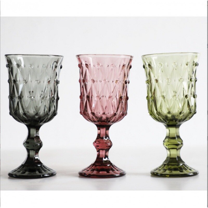 Рельефный жемчуг с высокой ножкой бокал для вина пузырьковое стекло свадебное декоративное стекло бокал для вина Завод