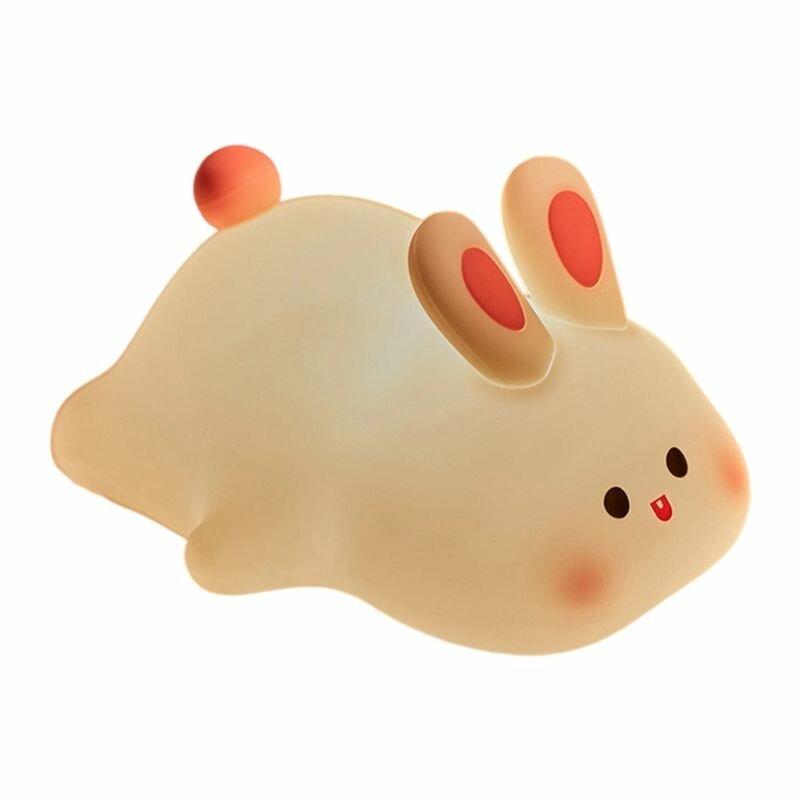 Силиконовая лампа Big face Rabbit Lying Silicone night Light-Обычная Модель
