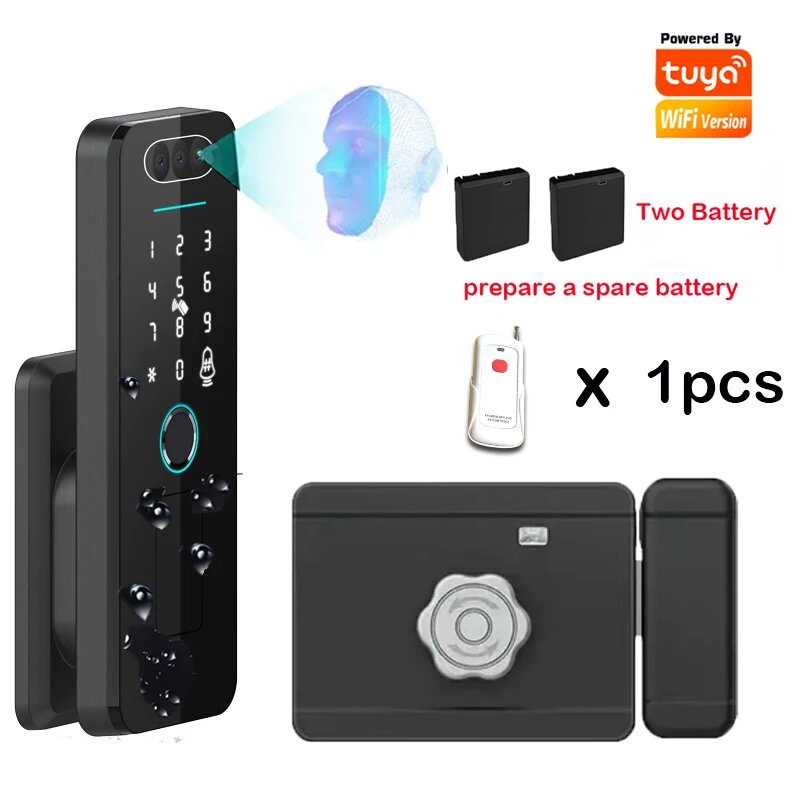 ZhouSoco Умный дверной замок с распознаванием лиц Face tuyaAPP 2BAT RC