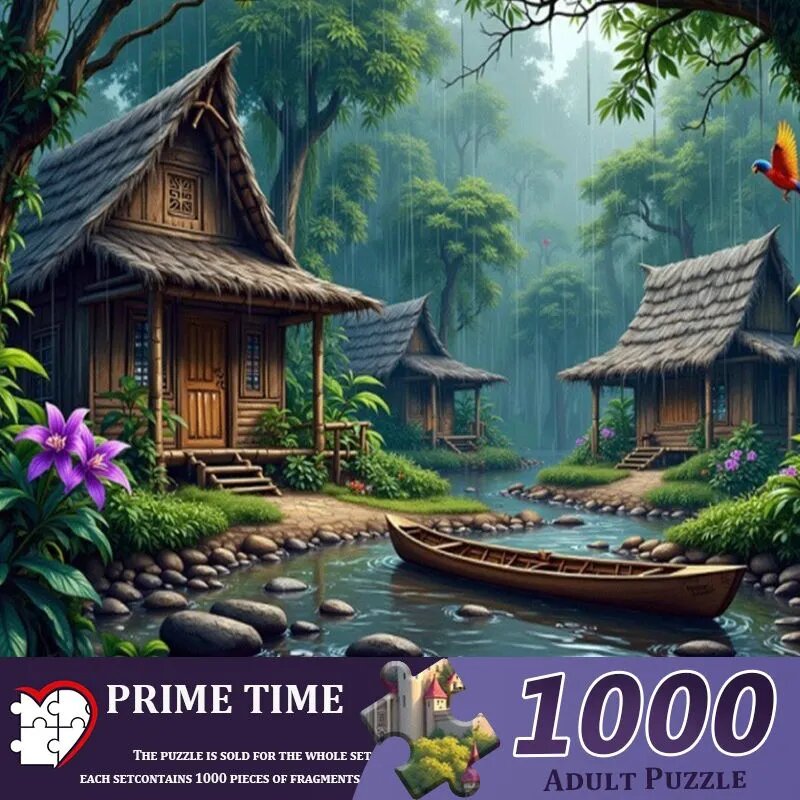 Пазл 1000 Деталей, Деревянный Дом-лодка Пазл, Подарок Для Друзей