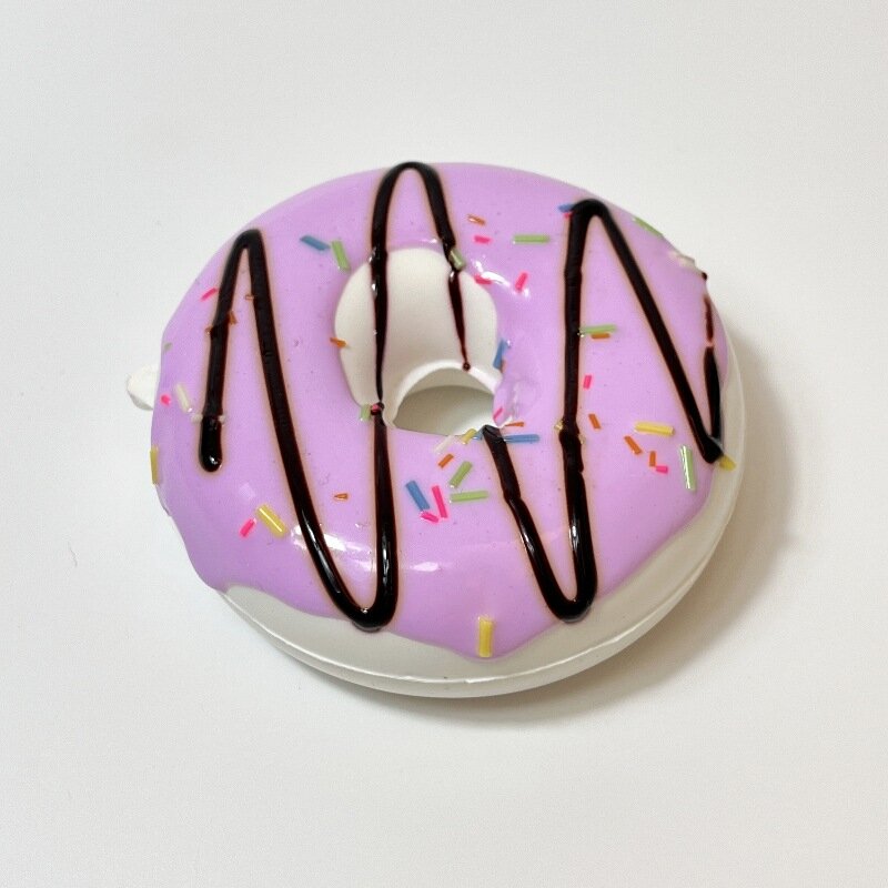Squishy медленный отскок PU моделирование 8cm пончик хлеб распаковать игрушку подвеска зажим реквизит Фиолетовая