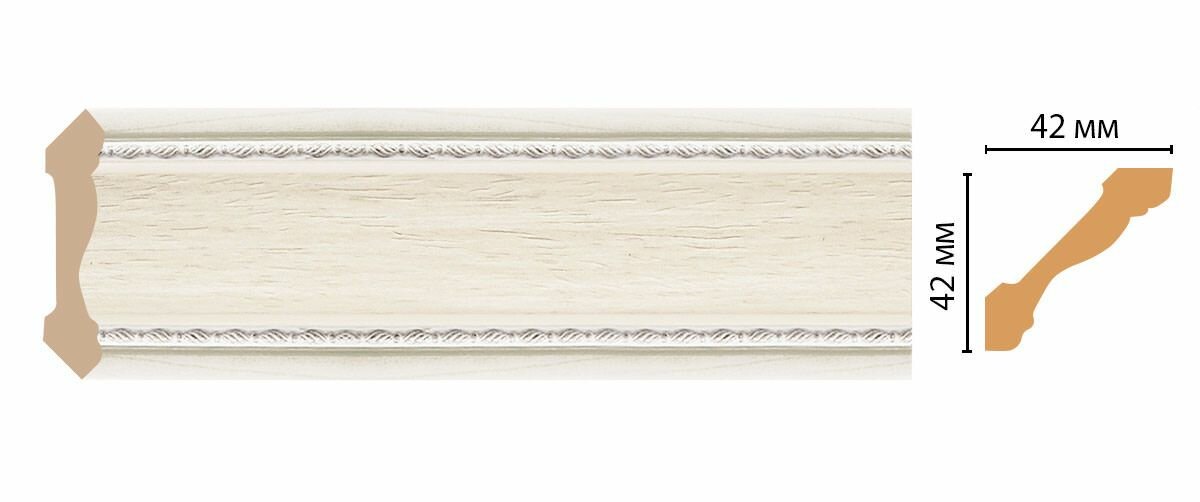 Плинтус Потолочный для Ремонта Decomaster 180-15 В42хШ42хД2400 мм / Декомастер.