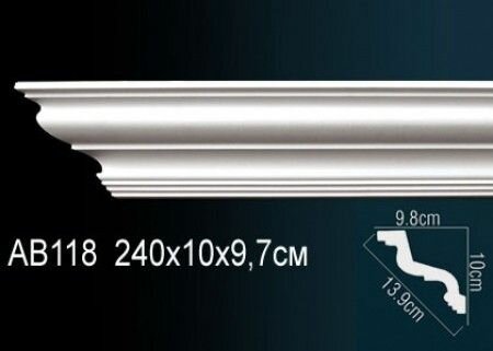 Карниз Потолочный для Ремонта Perfect AB118 Д240xШ9.8xВ10 см /Перфект