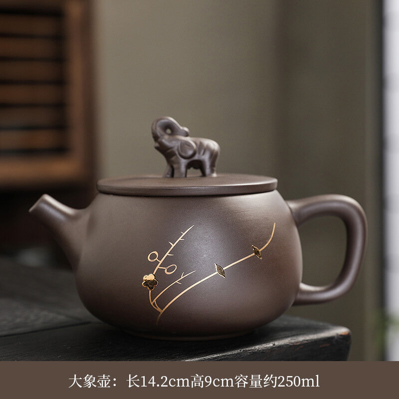 Фиолетовый глиняный чайник ручной работы Jiaotao, чайник кунг-фу, полуручной фильтр для заваривания чая, большой одиночный чайник, домашний ретро-чайник