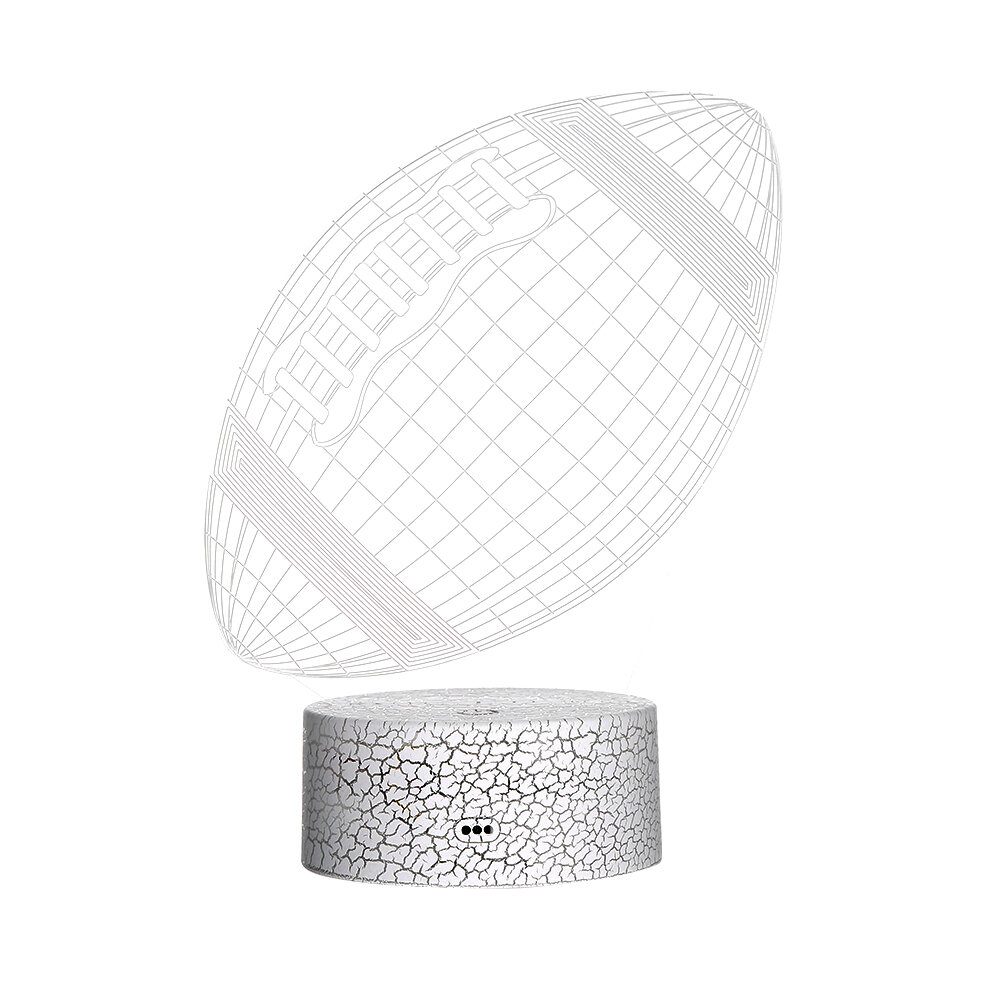 3D Лампа для регби Ночной светильник 3D LED лампа с иллюзией 3/7 цветов Меняющиеся огни Прикроватная настольная лампа с сенсорным управлением Подарок для детей Декор для дома