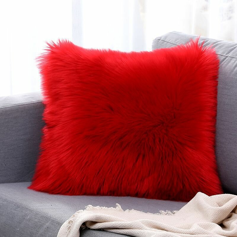 Длинная плюшевая подушка с наполнителем из имитации шерсти, европейский стиль, подушка для дивана, плюшевый чехол для подушки