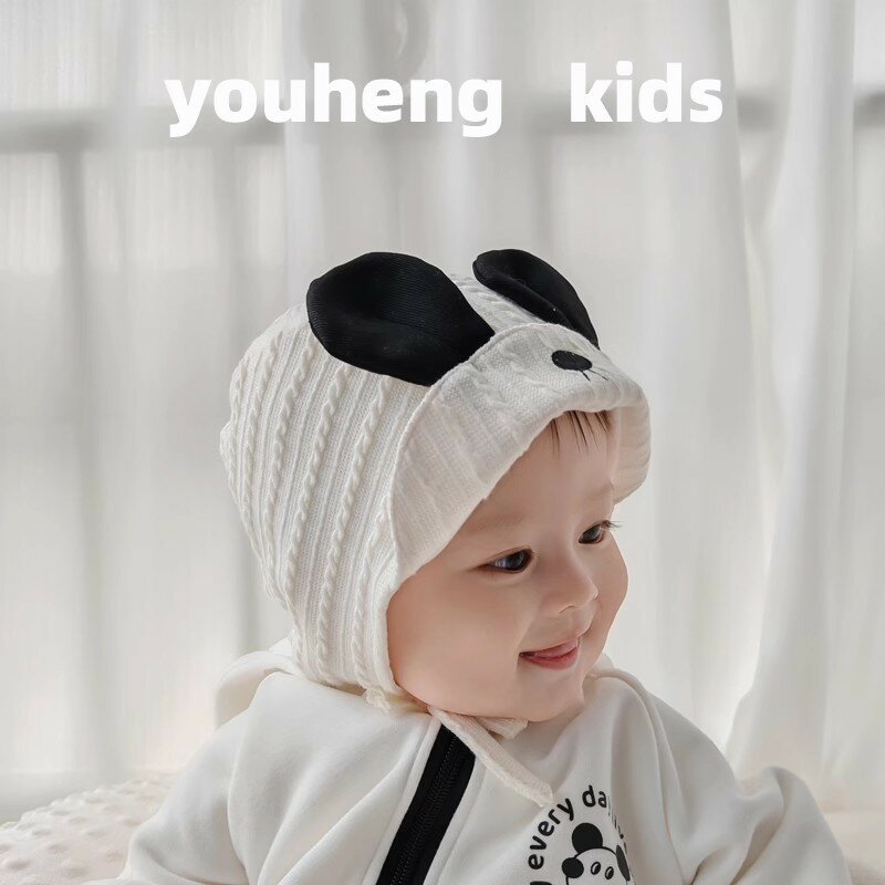 Детская мультяшная шапка с ушками кролика для весны и осени, супер милая шапка для мальчиков и девочек 3-6 месяцев, осенняя и зимняя шапка Баотоу