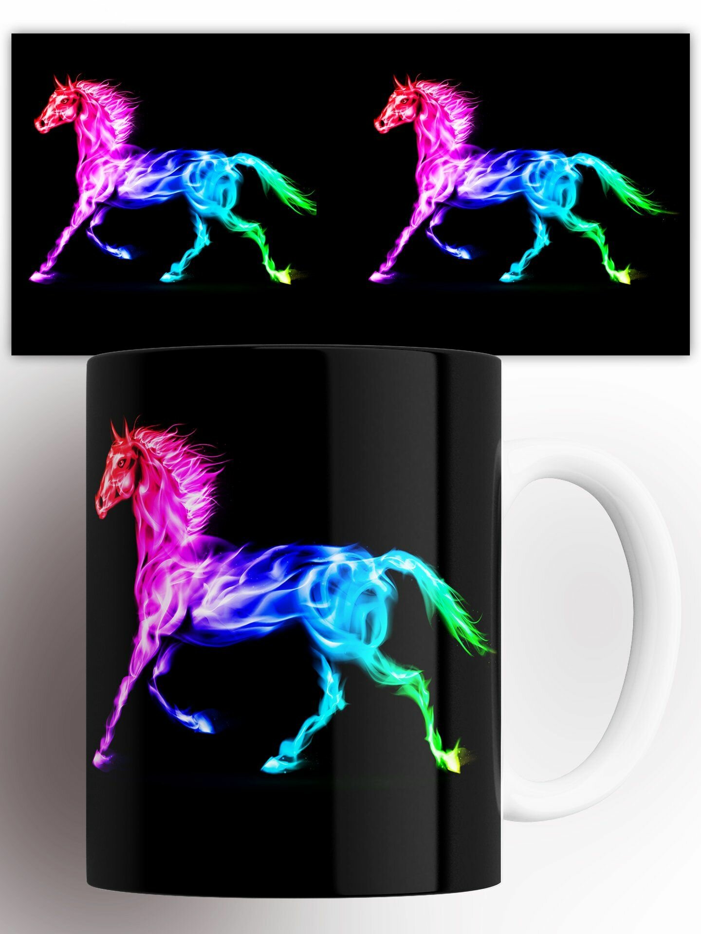 Кружка Лошадь неон 330 мл