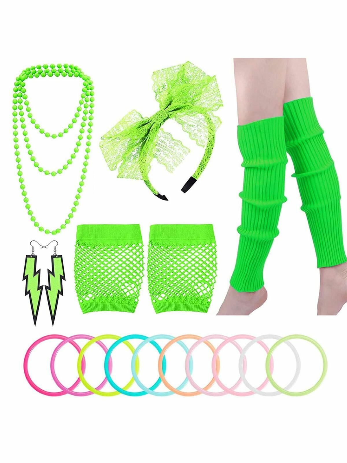 Аксессуары для платья в стиле 80-х, Зеленый