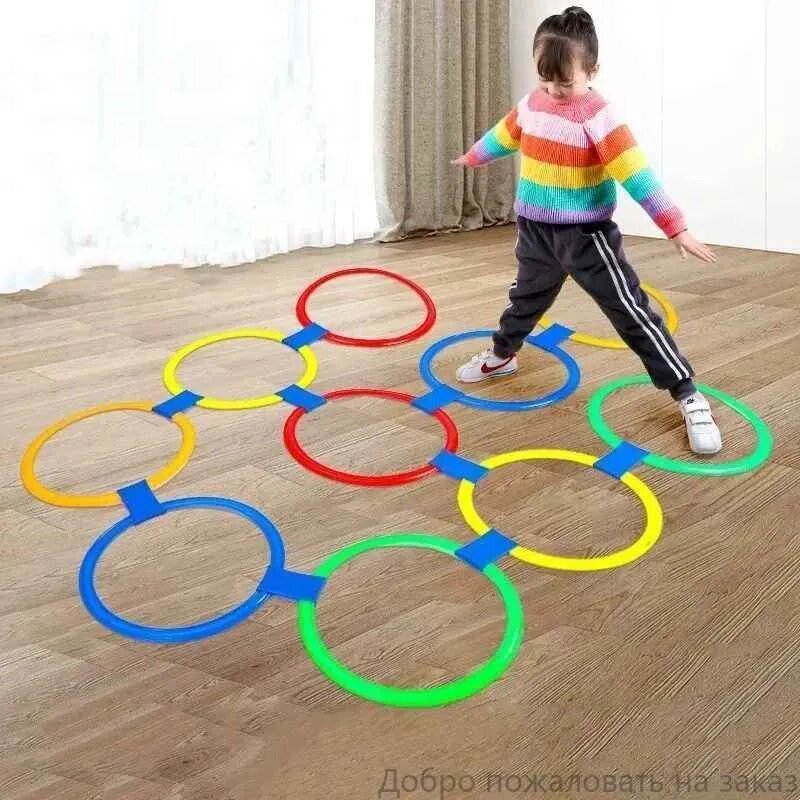 Новые уличные детские забавные спортивные игрушки для физической подготовки, плед, набор колец для прыжков, игра, 10 кругов