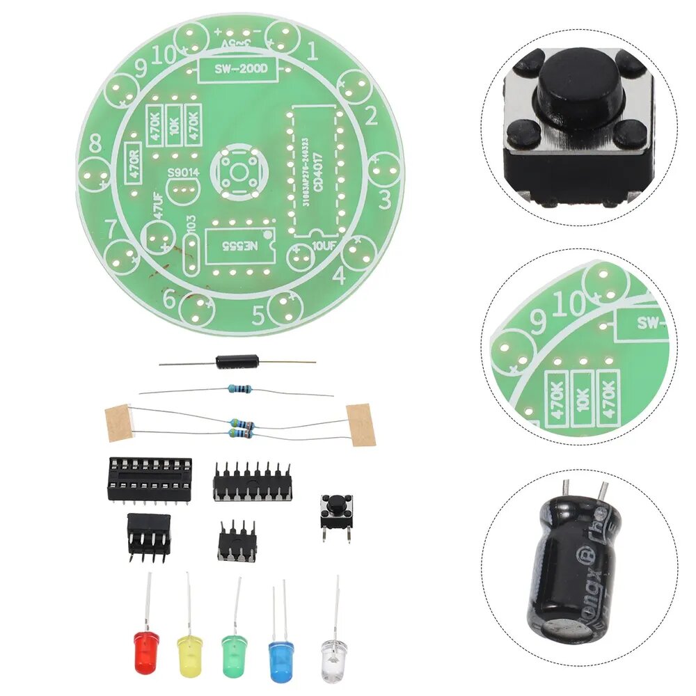 Набор для практики для начинающих, обучение электронике с инструментами для пайки печатных плат, аксессуары для детей и взрослых
