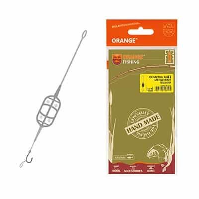 Готовая оснастка Orange карповая №41 Classic Flat Method Leadcore, для бойла 40гр