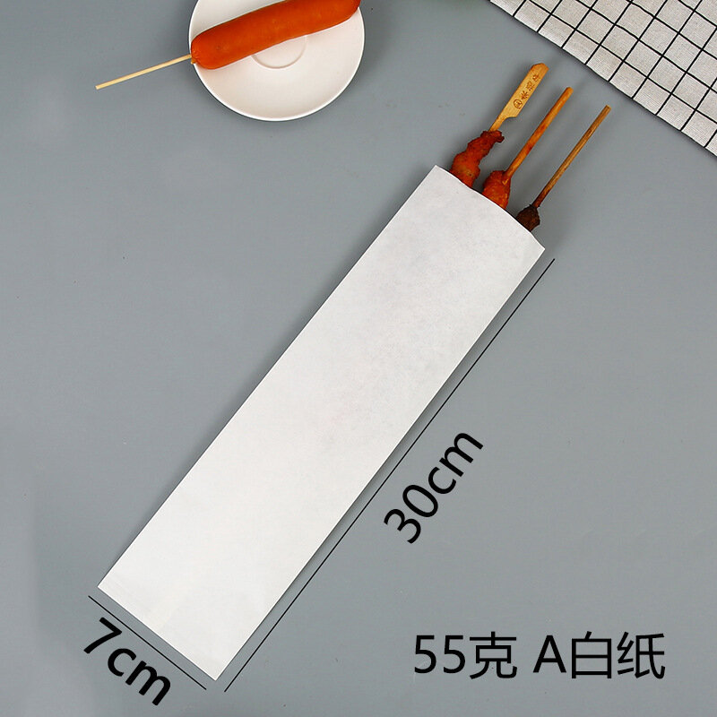 Маслостойкие крафтовые пакеты для жареной еды, на вынос, барбекю, упаковочные пакеты для глютена, гриль-сосисок, жареных шашлыков, чуррос, настраиваемые бумажные пакеты