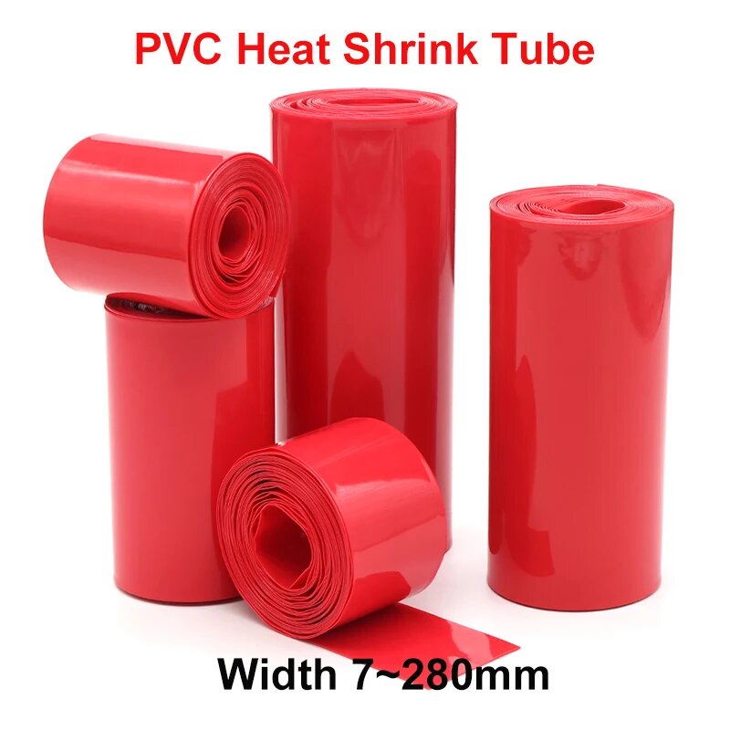 Красный термоусадочная трубка ПВХ 7 мм ~ 280 мм Width 110mm Dia 70mm, 10 Meters