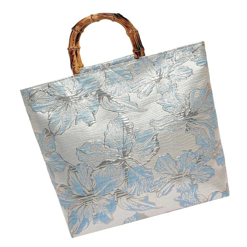 Бамбуковая жаккардовая сумка Hanfu большой вместимости в китайском стиле-синий