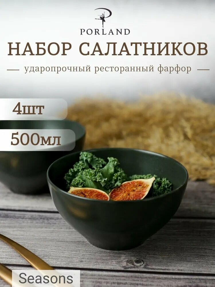 Porland Салатник "Seasons" 4 шт черный