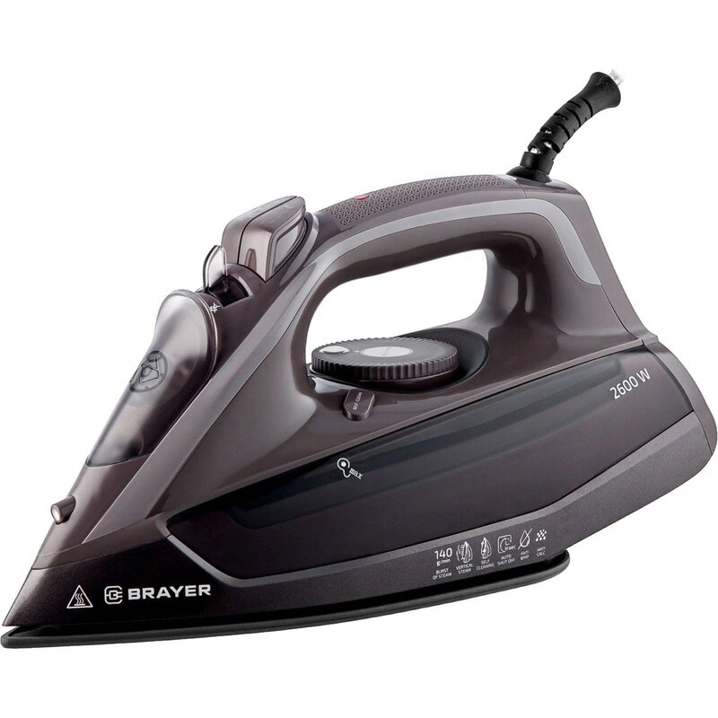 Утюг BRAYER 4020BR,2600Вт, паровой, керамич, пар140г/мин, автооткл,380мл